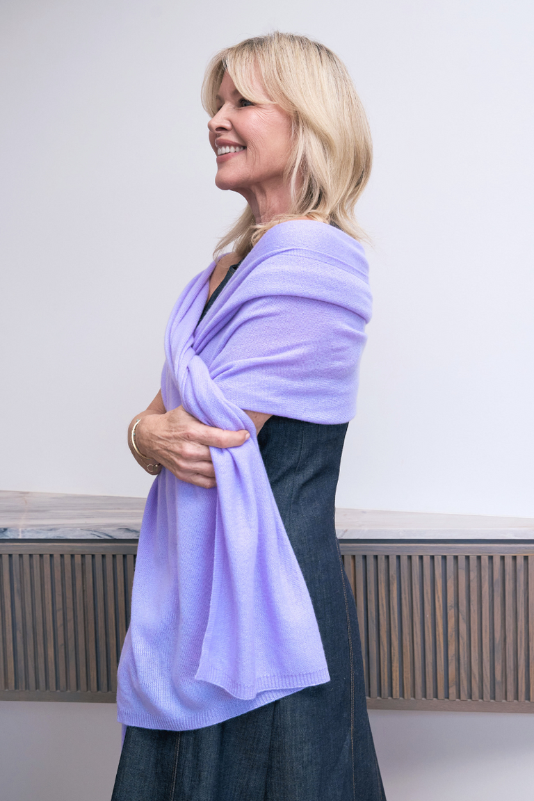 Cara Cashmere Wrap - Lavender