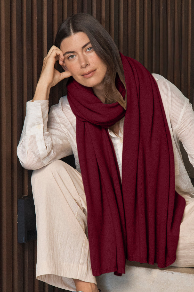 Cashmere Wrap in Ruby Red | Cara Cashmere Elegance